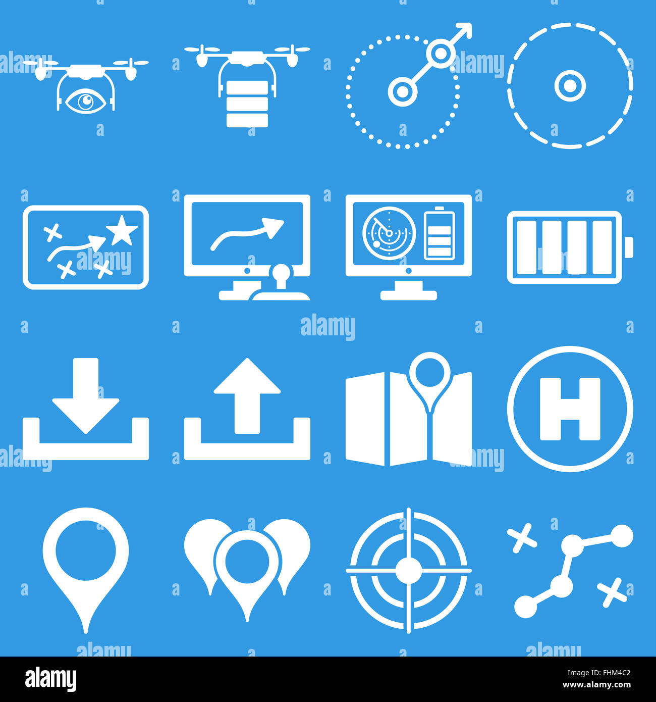 Drone control icon set Stock Photo - Alamy
