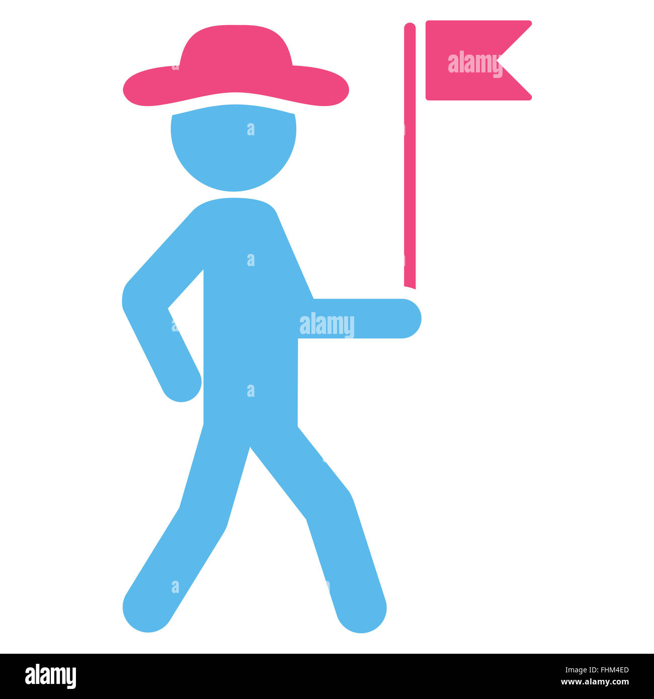 Guy Flag Guide Icon Stock Photo - Alamy