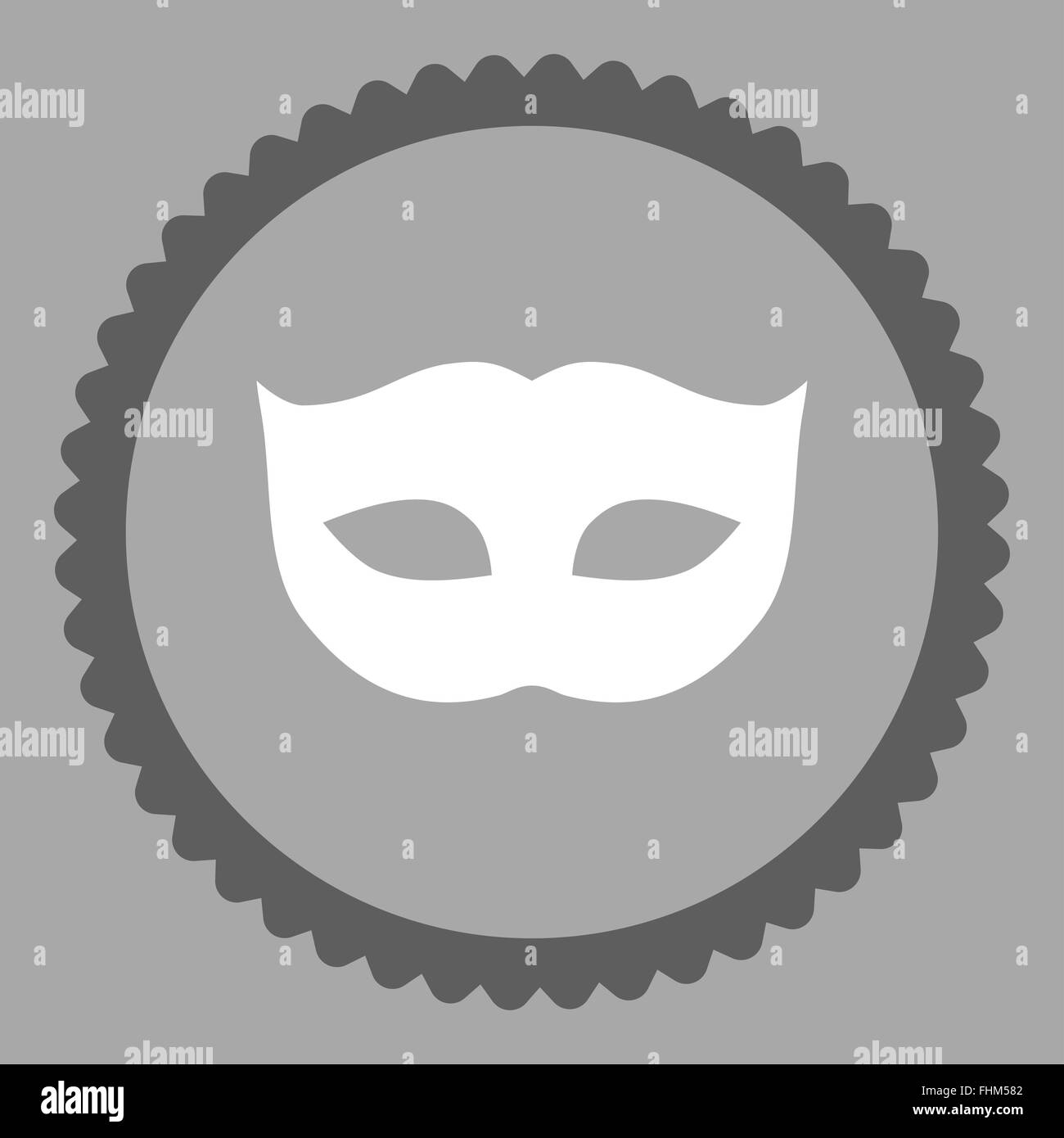 Privacy Mask flat dark gray and white colors round stamp icon Stock ...