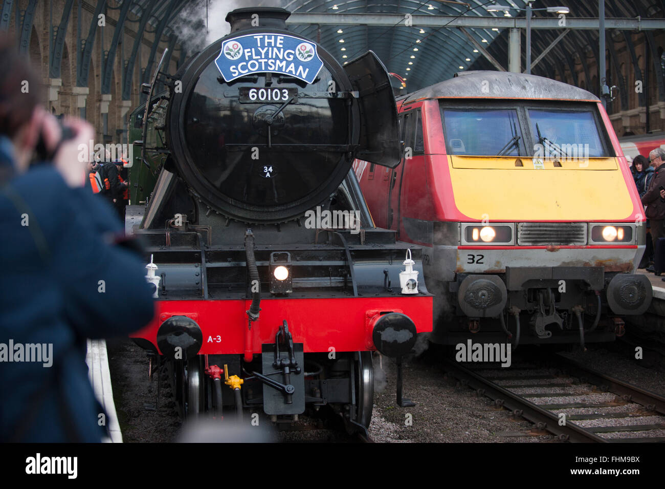 Kings Cross Station, London, UK. 25th February, 2016. Iconic steam ...