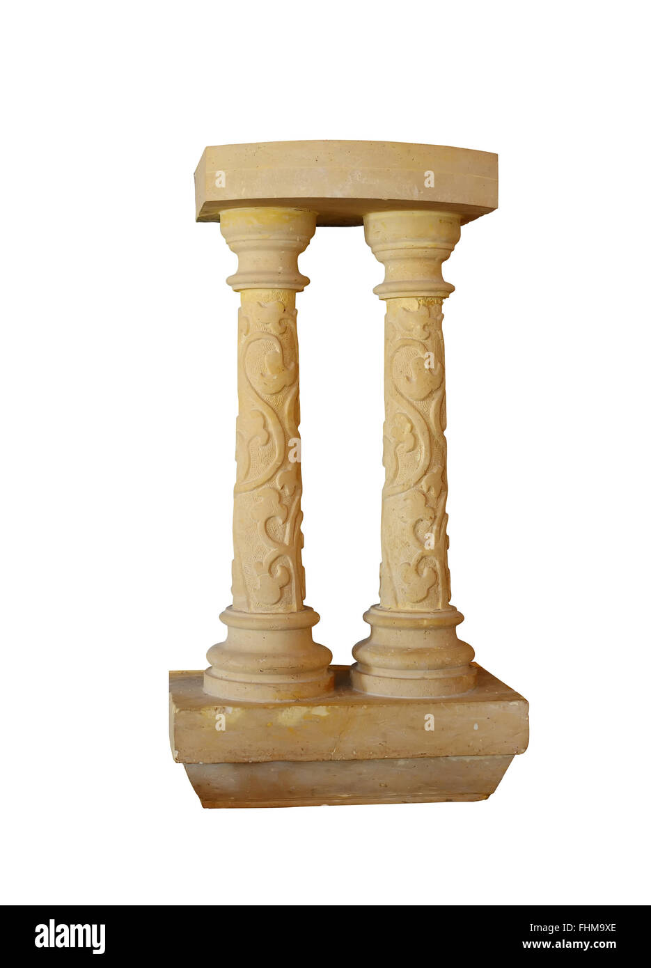 Architectural Columns with pattern isolated on white background Stock ...