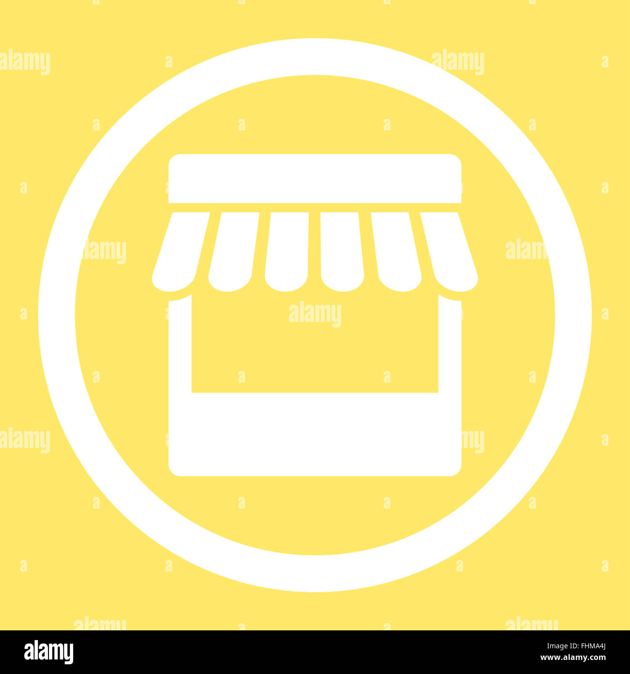 Store flat white color rounded vector icon Stock Photo - Alamy