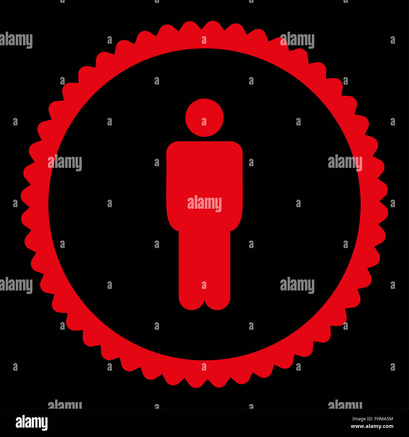 Man flat red color round stamp icon Stock Photo - Alamy