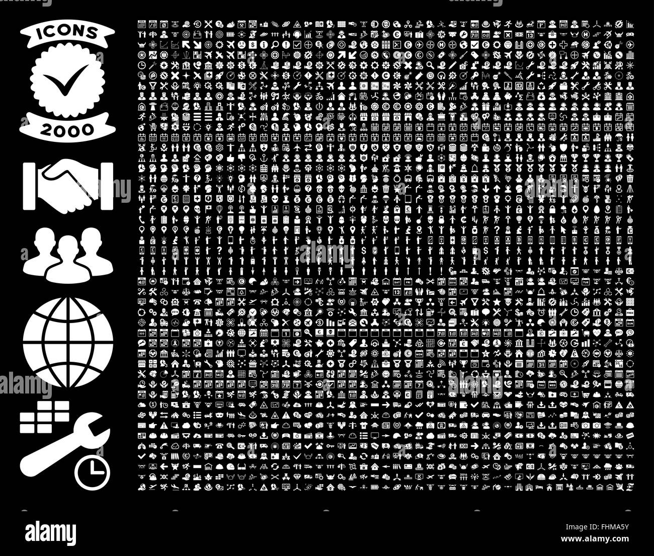Collection Of 2000 Flat Vector Icons Stock Photo - Alamy