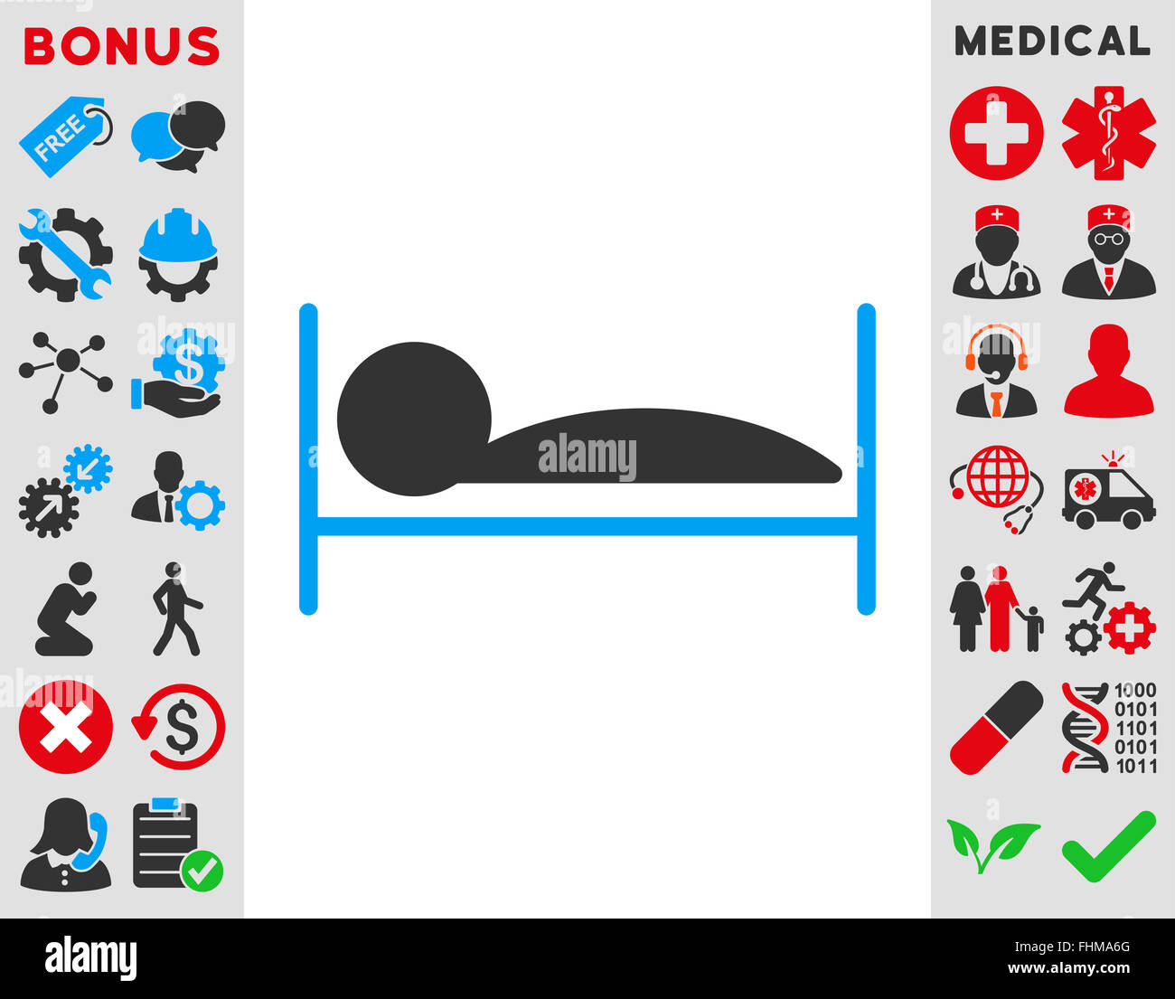 Patient Bed Icon Stock Photo - Alamy