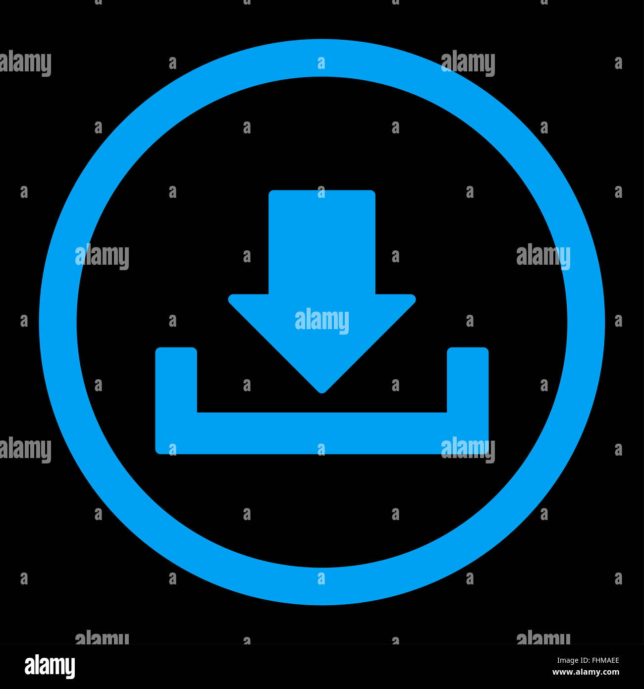 Download flat blue color rounded raster icon Stock Photo - Alamy