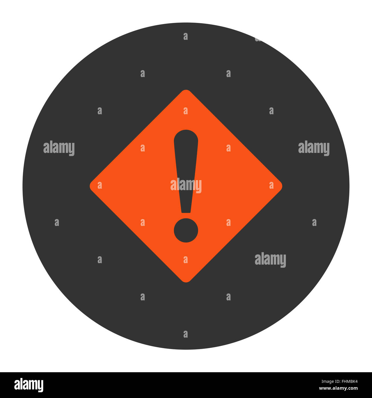 Error flat orange and gray colors round button Stock Photo - Alamy