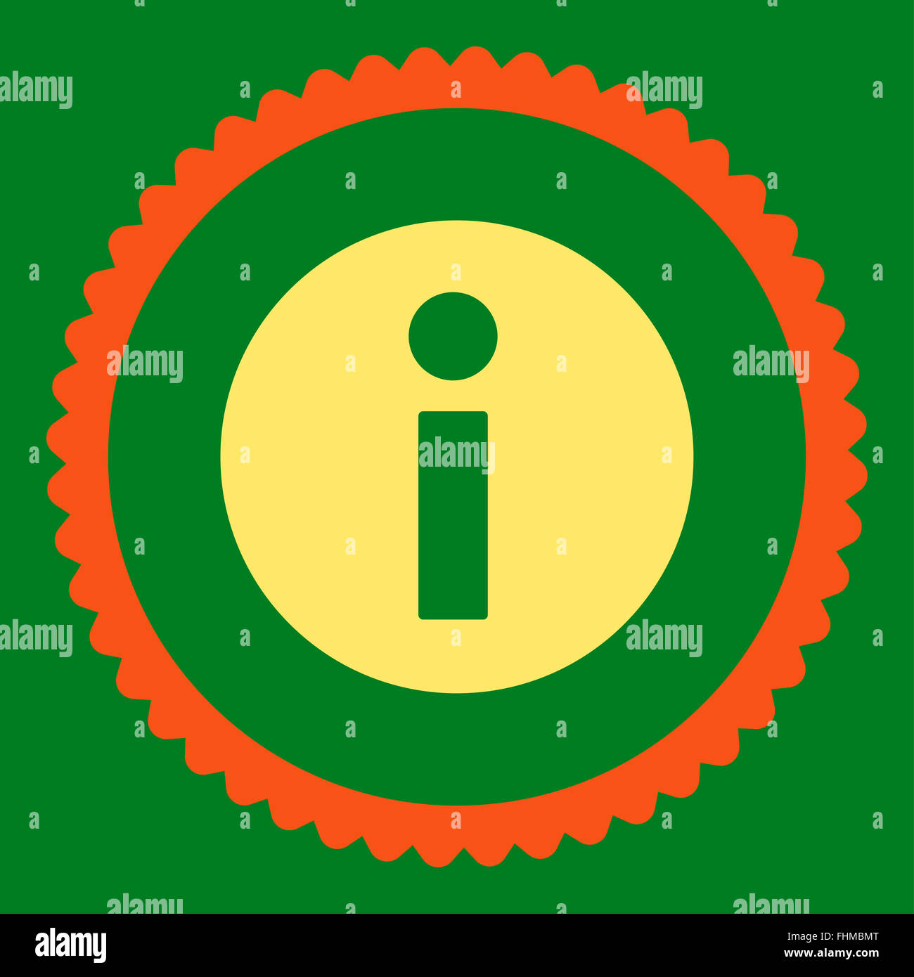 Information flat orange and yellow colors round stamp icon Stock Photo ...