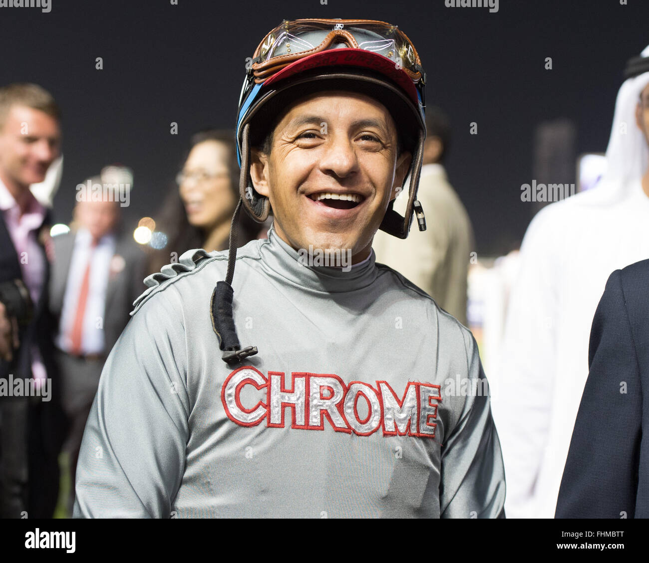 Dubai. 25th February, 2016. California Chrome ridden by Victor Espinoza ...