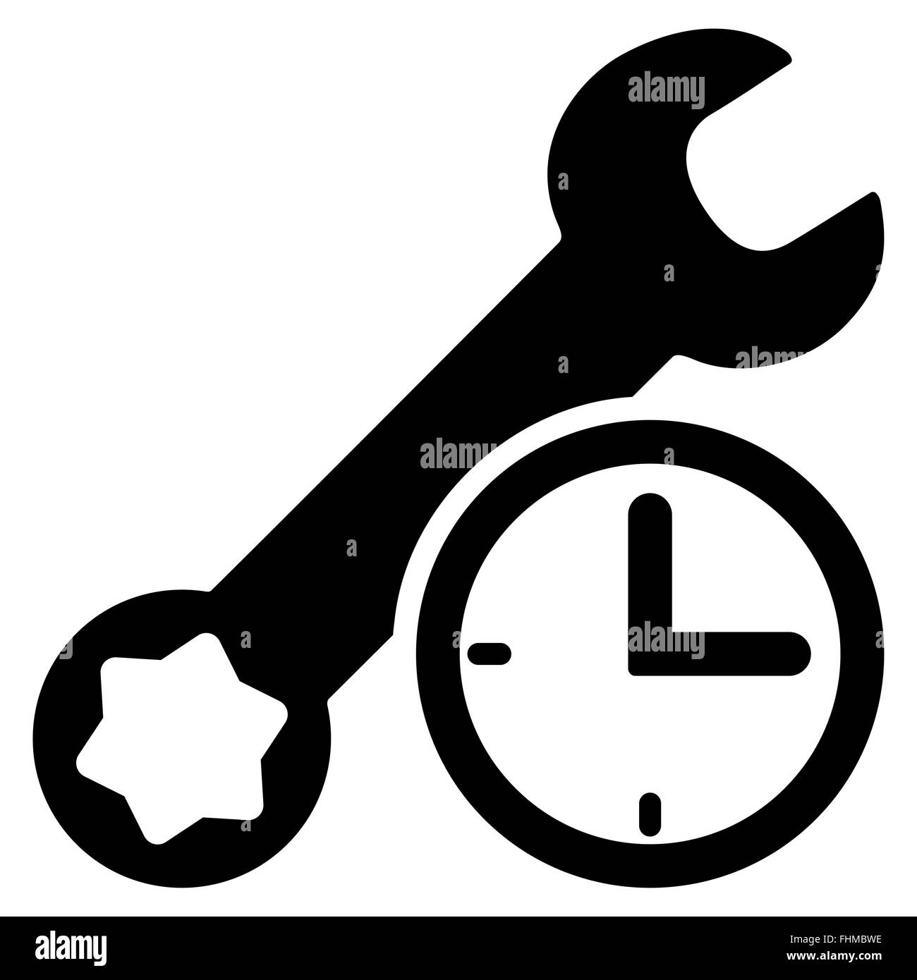 Service Time Flat Icon Stock Photo - Alamy
