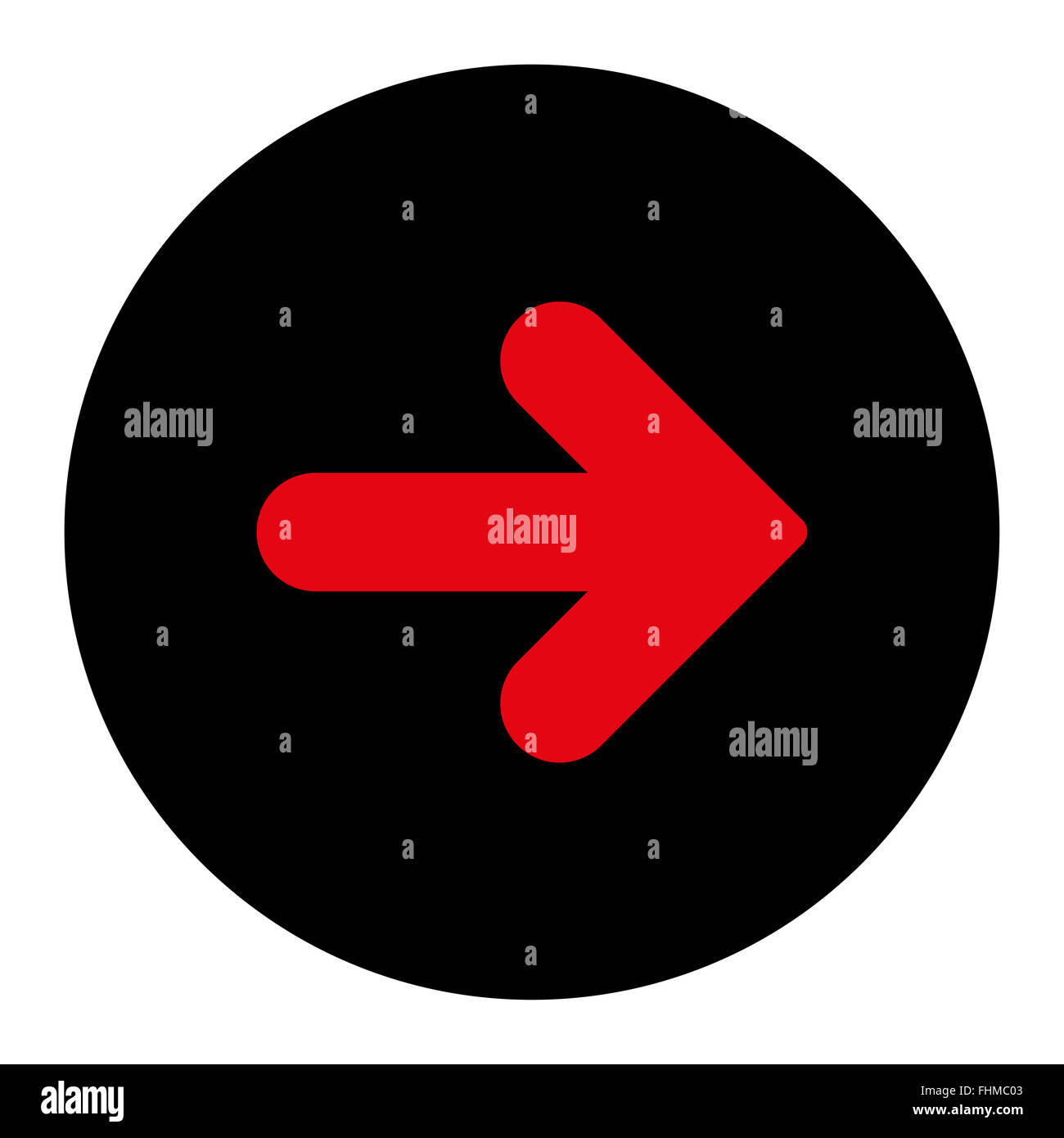 Arrow Right flat intensive red and black colors round button Stock ...