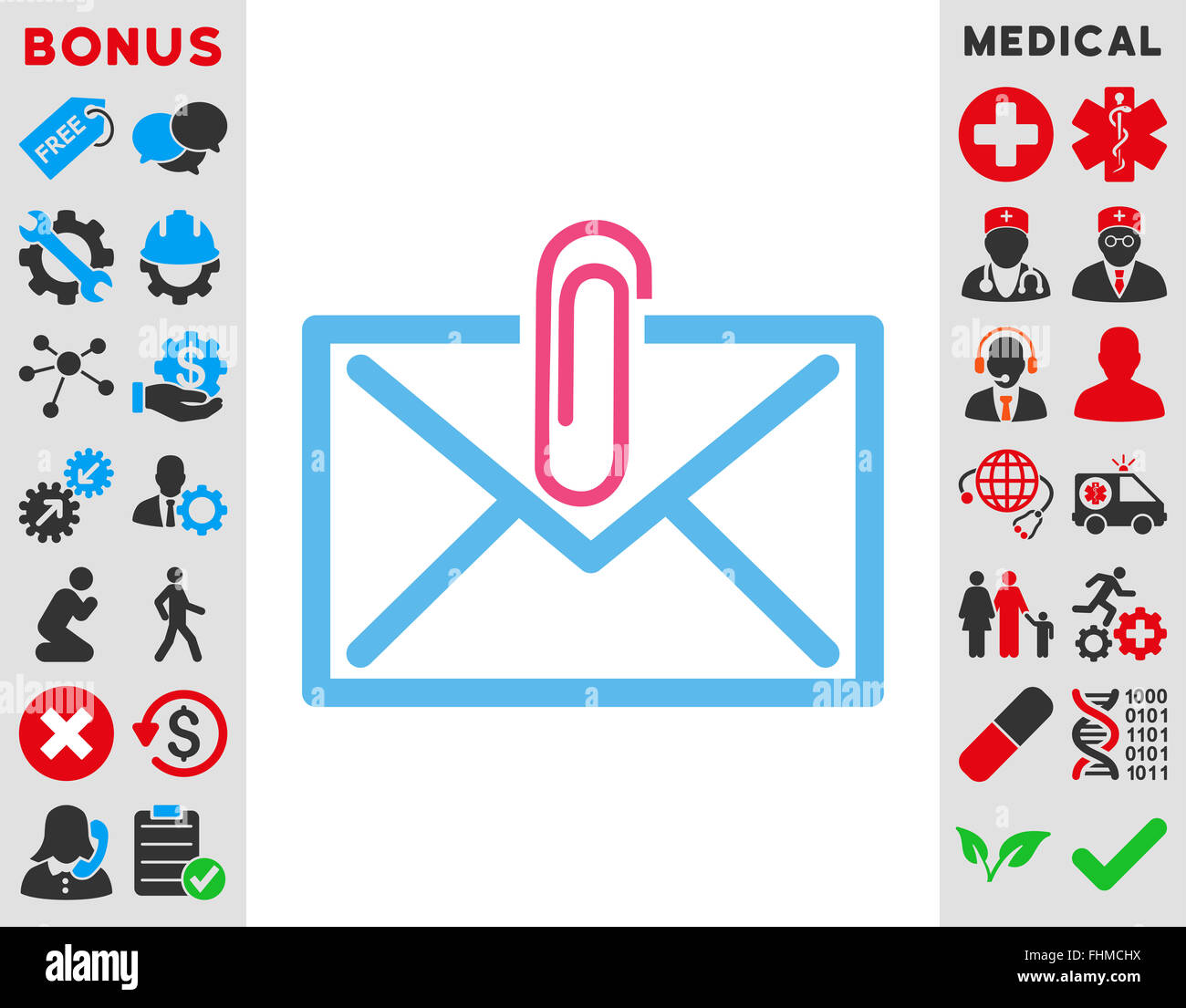 Mail Attachment Icon Stock Photo - Alamy