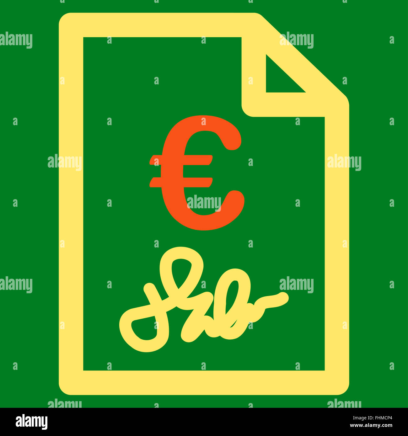 Euro Invoice Icon Stock Photo - Alamy