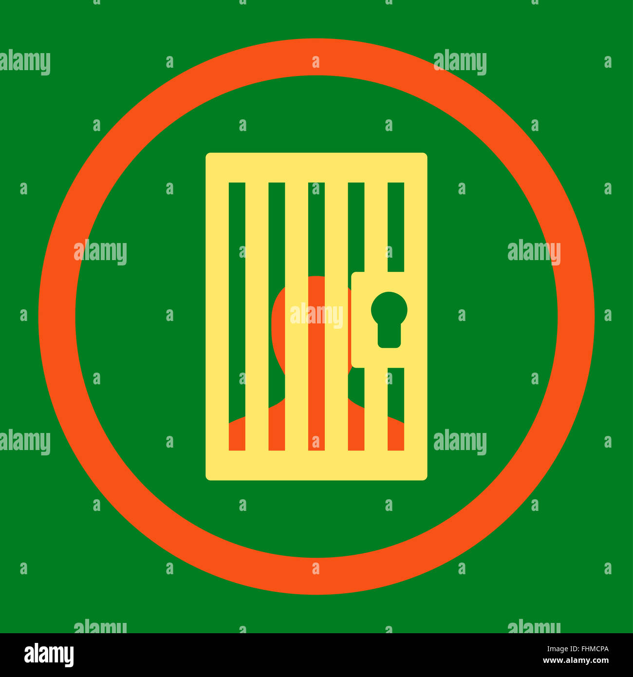 Prison flat orange and yellow colors rounded glyph icon Stock Photo - Alamy