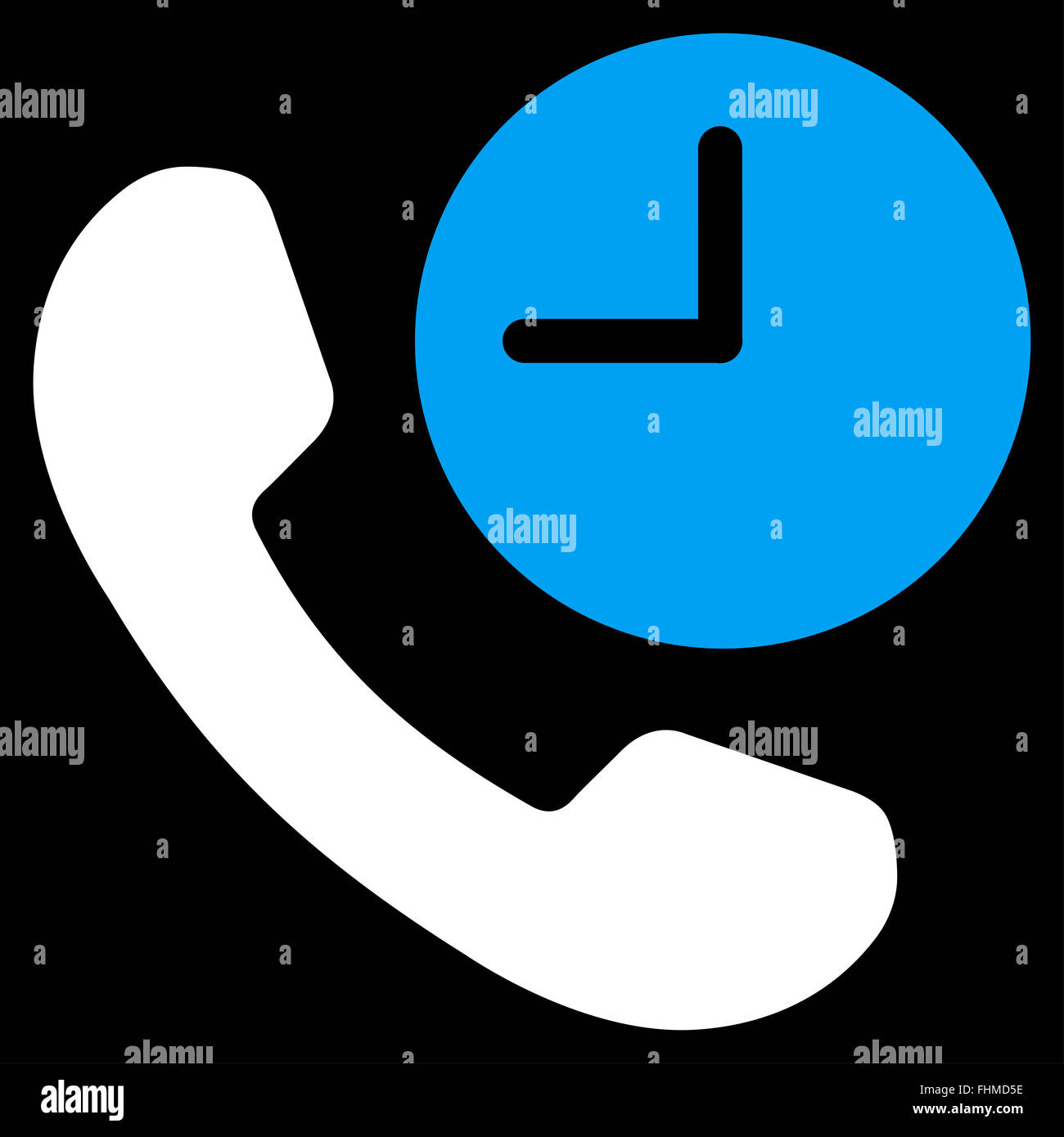 Phone Time Icon Stock Photo - Alamy