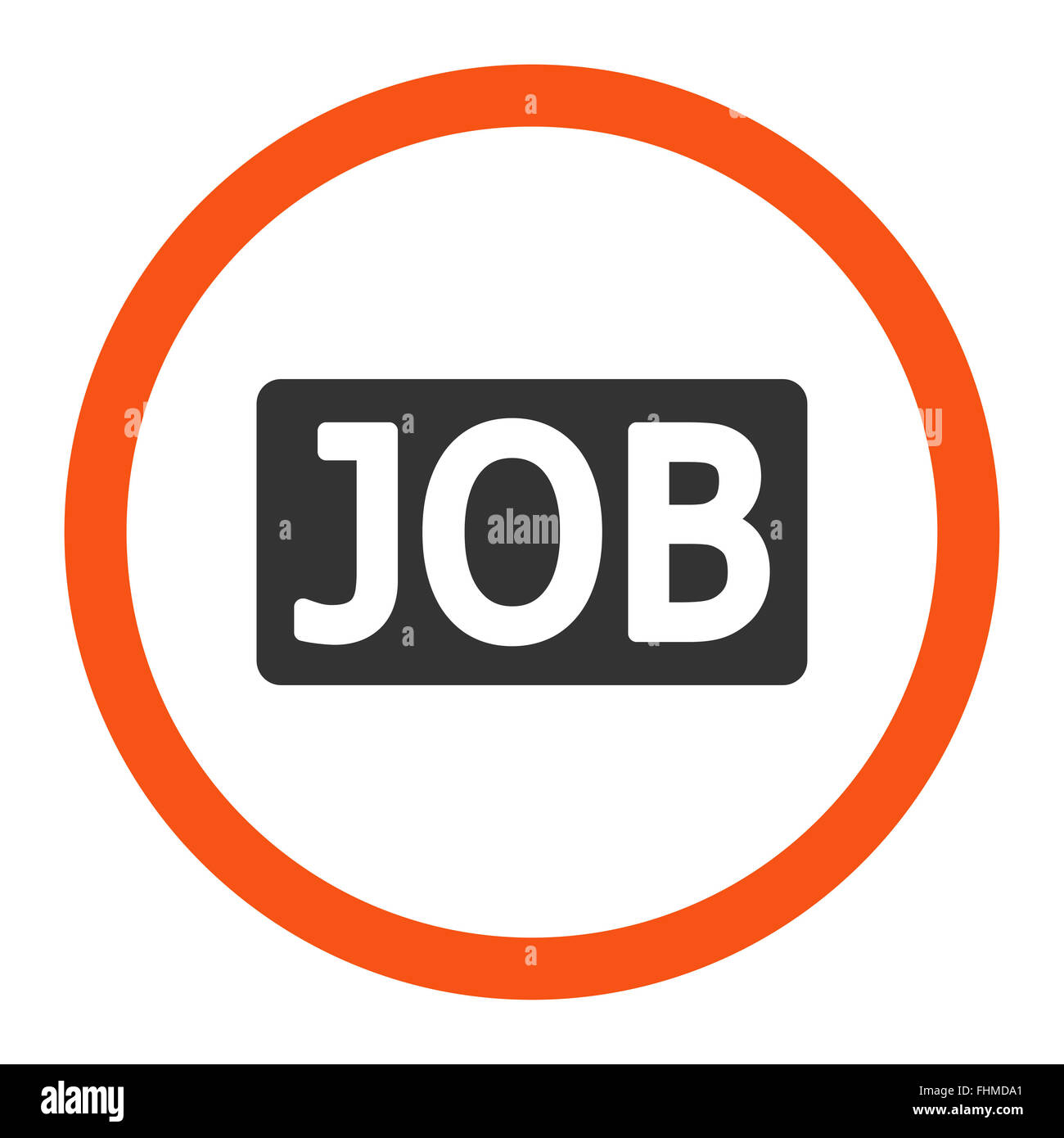 Job flat orange and gray colors rounded vector icon Stock Photo - Alamy