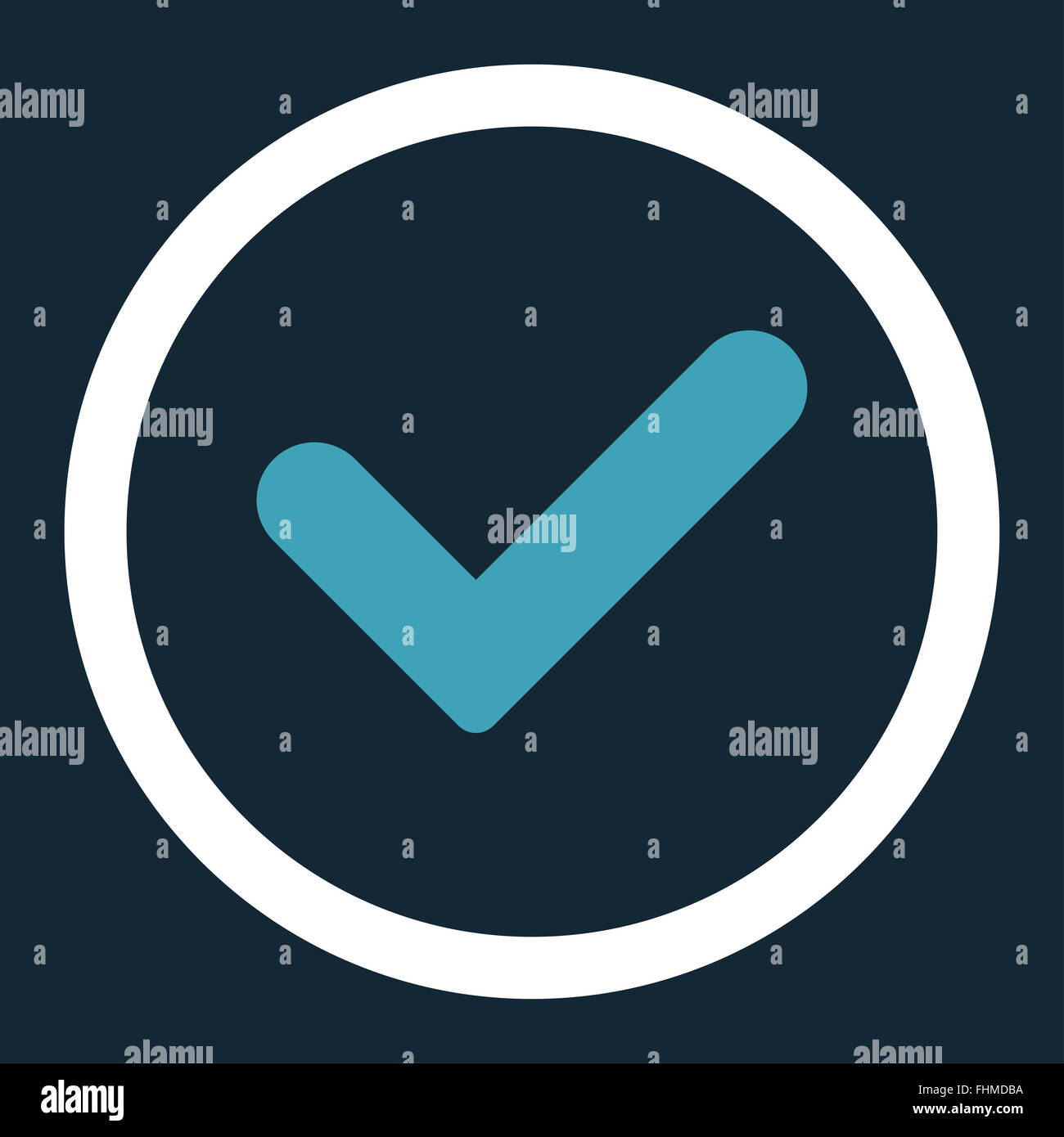 Yes flat blue and white colors rounded raster icon Stock Photo - Alamy