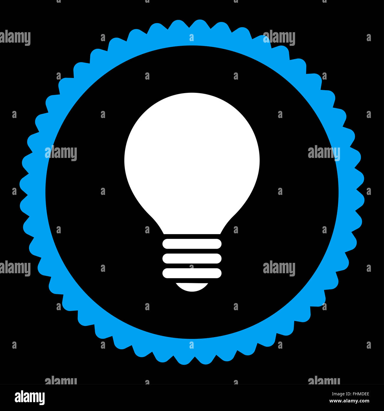Electric Bulb flat blue and white colors round stamp icon Stock Photo ...