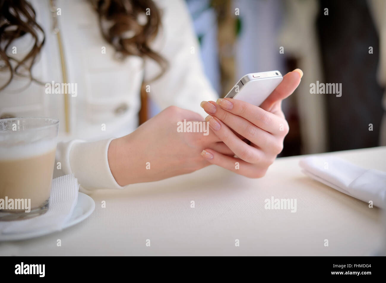 Closeup woman using smart hi-res stock photography and images - Alamy