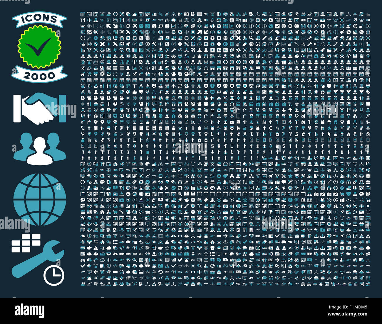 Collection Of 2000 Flat Vector Icons Stock Photo - Alamy