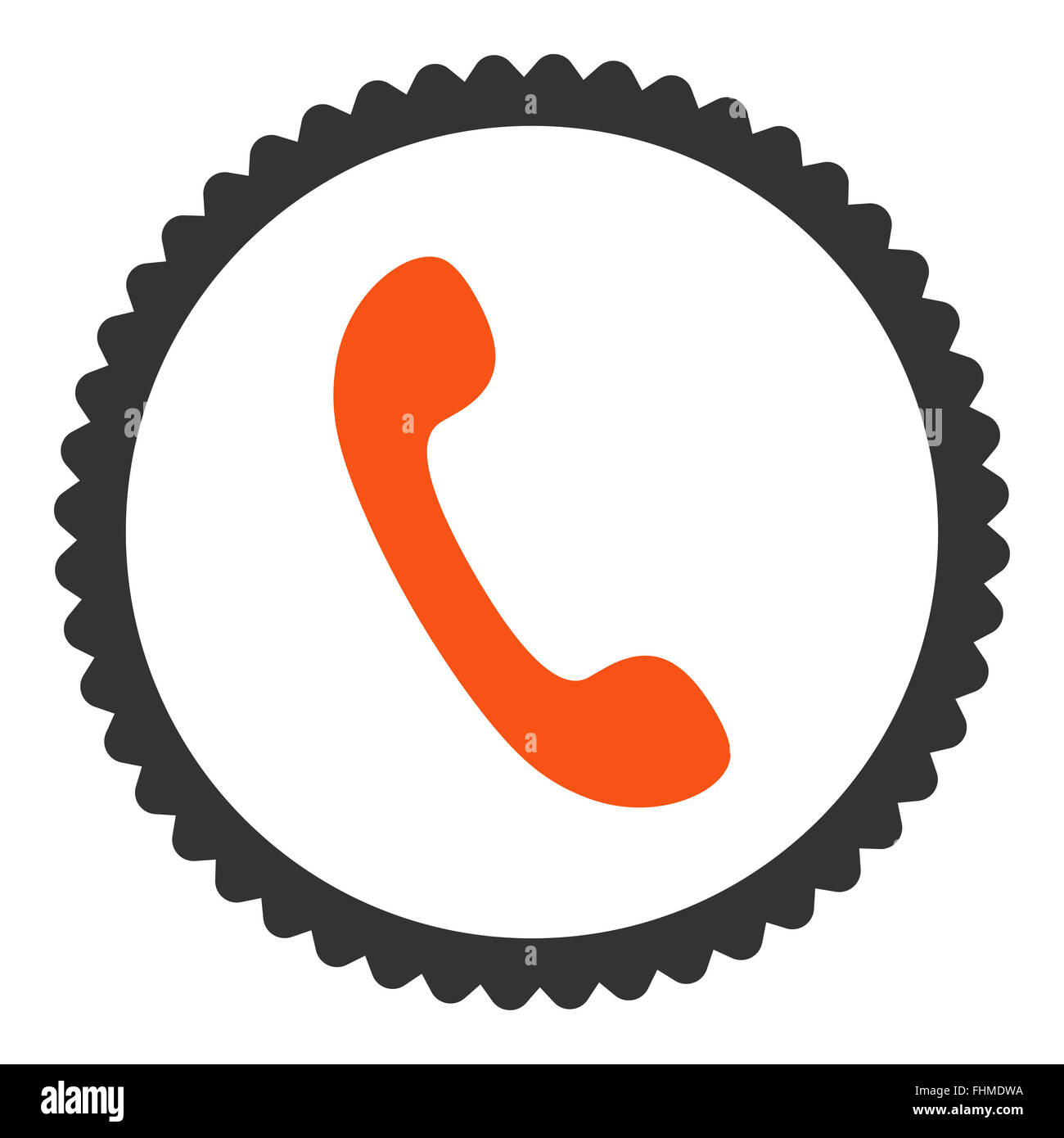 Phone flat orange and gray colors round stamp icon Stock Photo - Alamy