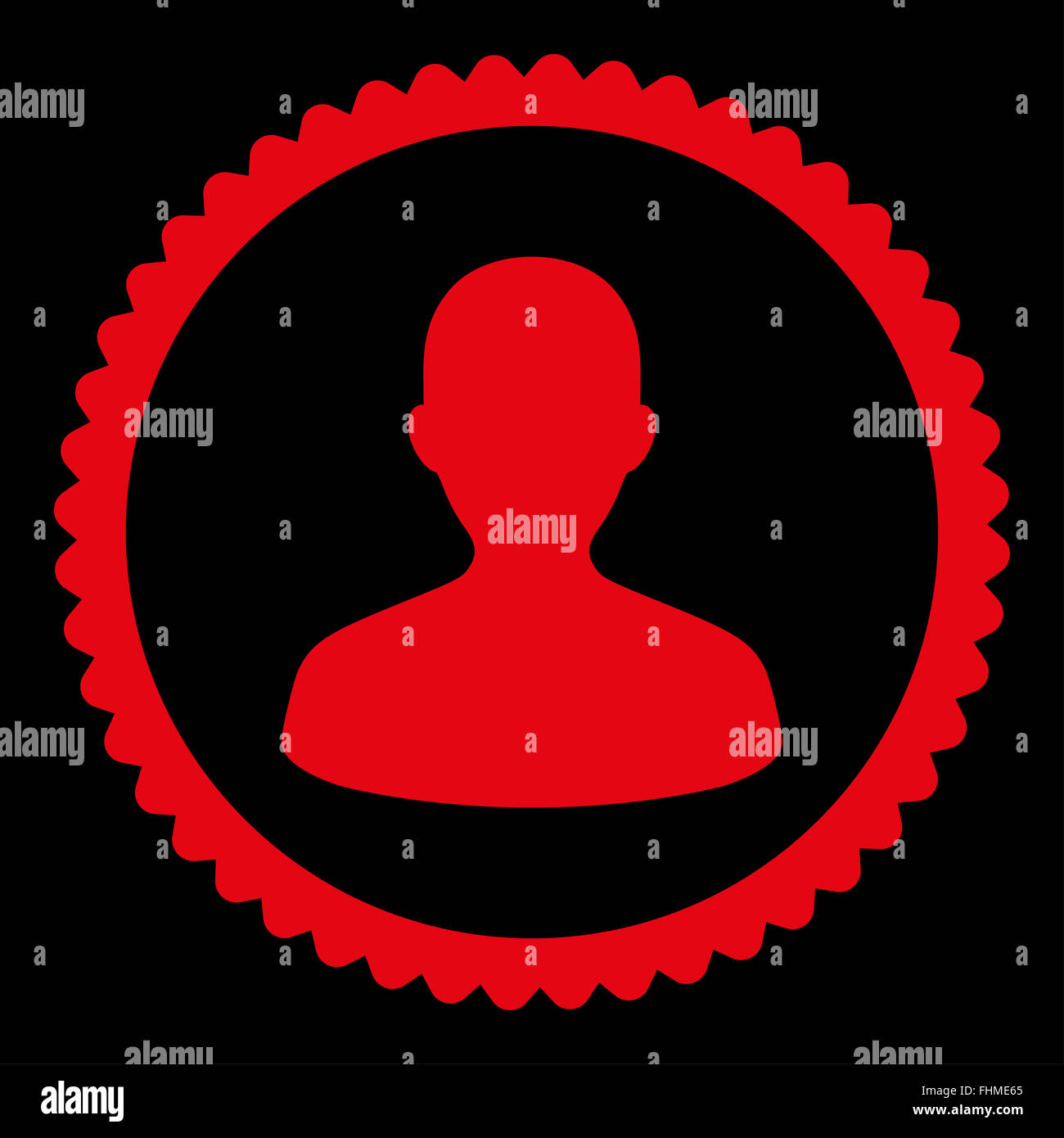 User flat red color round stamp icon Stock Photo - Alamy
