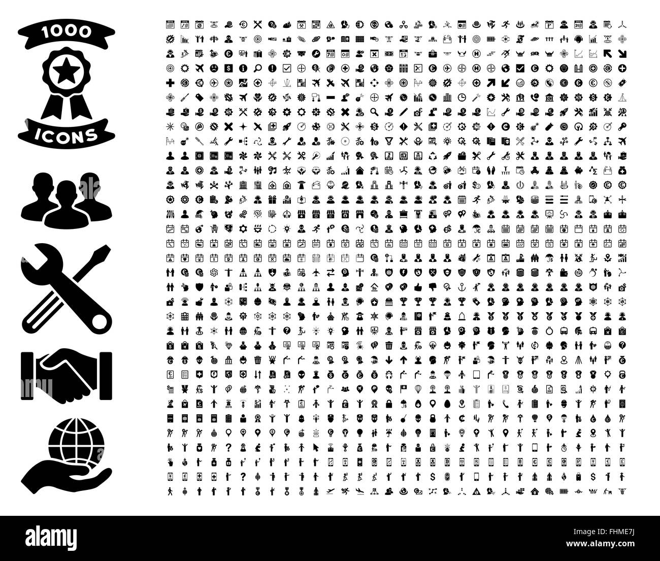 Set Of 1000 Flat Vector Icons Stock Photo - Alamy