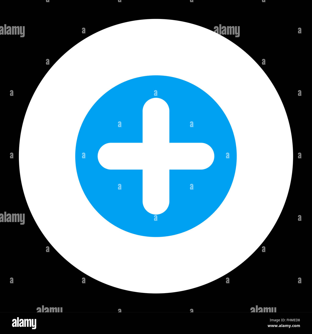 Create flat blue and white colors round button Stock Photo - Alamy