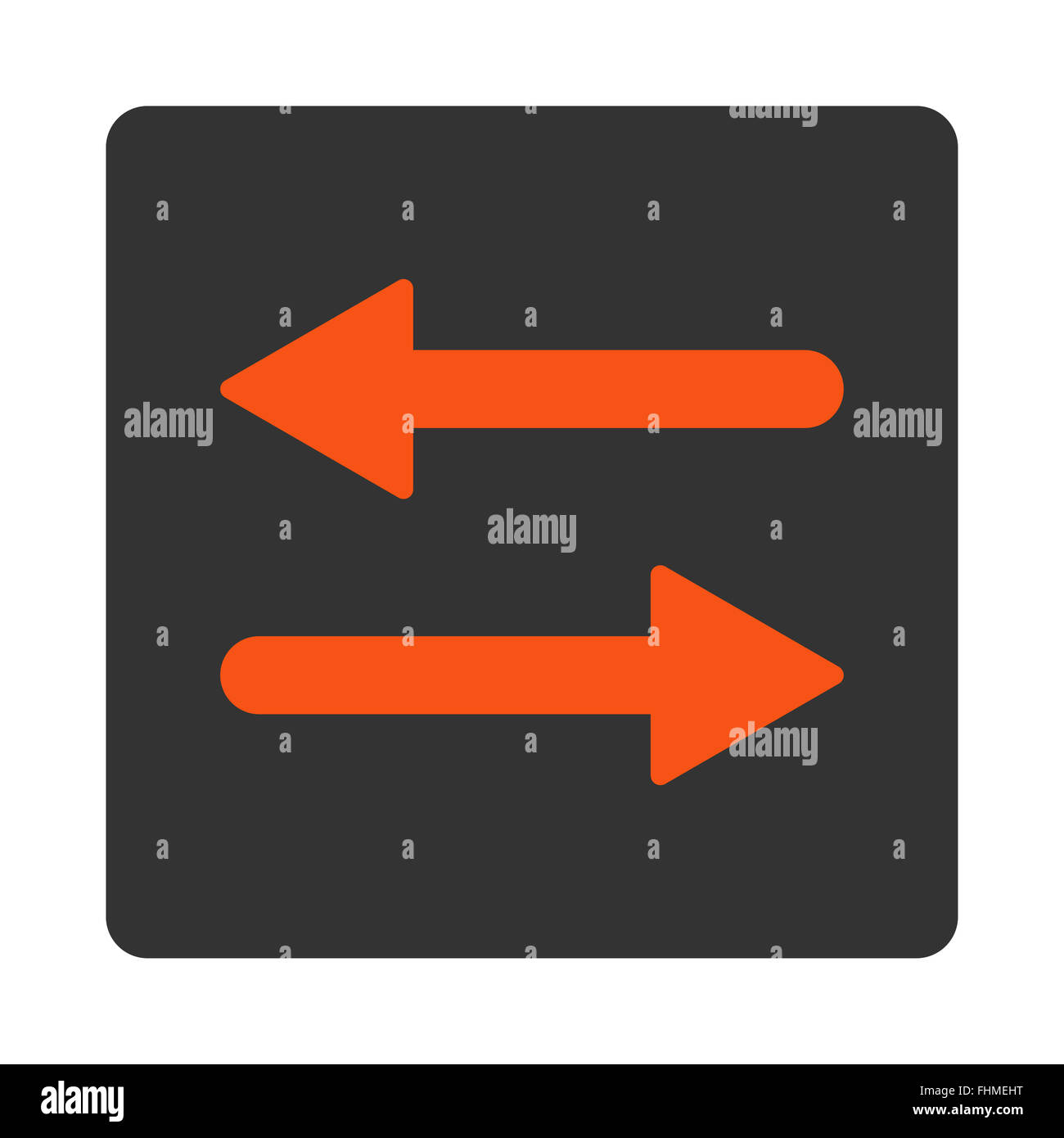 Arrows Exchange Horizontal flat orange and gray colors rounded button ...