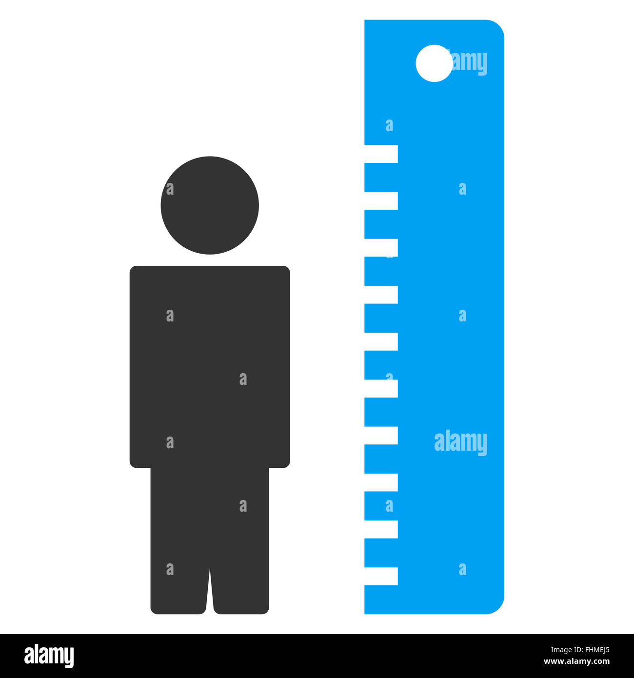 Height measurement man Cut Out Stock Images & Pictures - Alamy