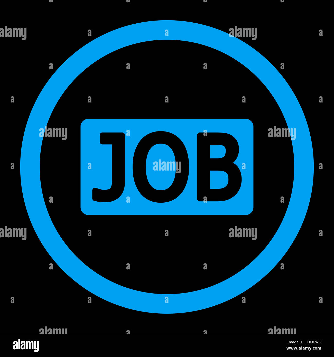 Job flat blue color rounded vector icon Stock Photo - Alamy