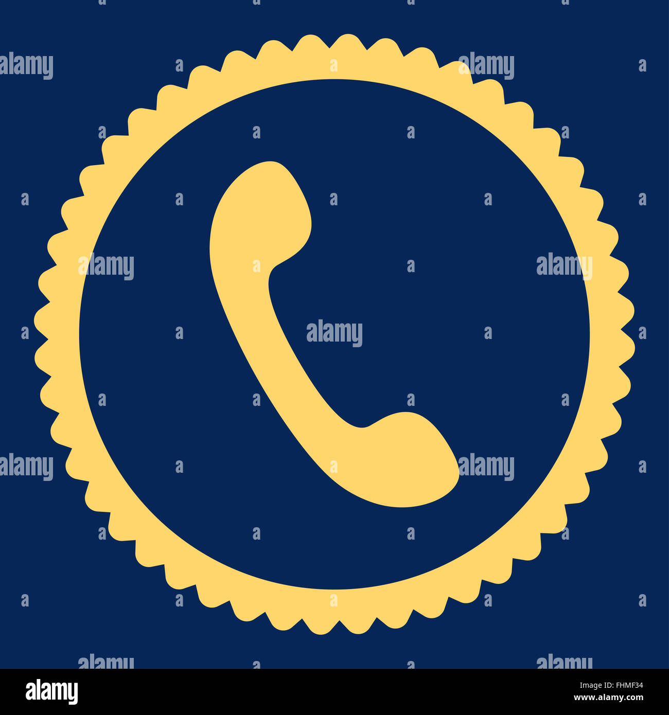 Phone flat yellow color round stamp icon Stock Photo - Alamy