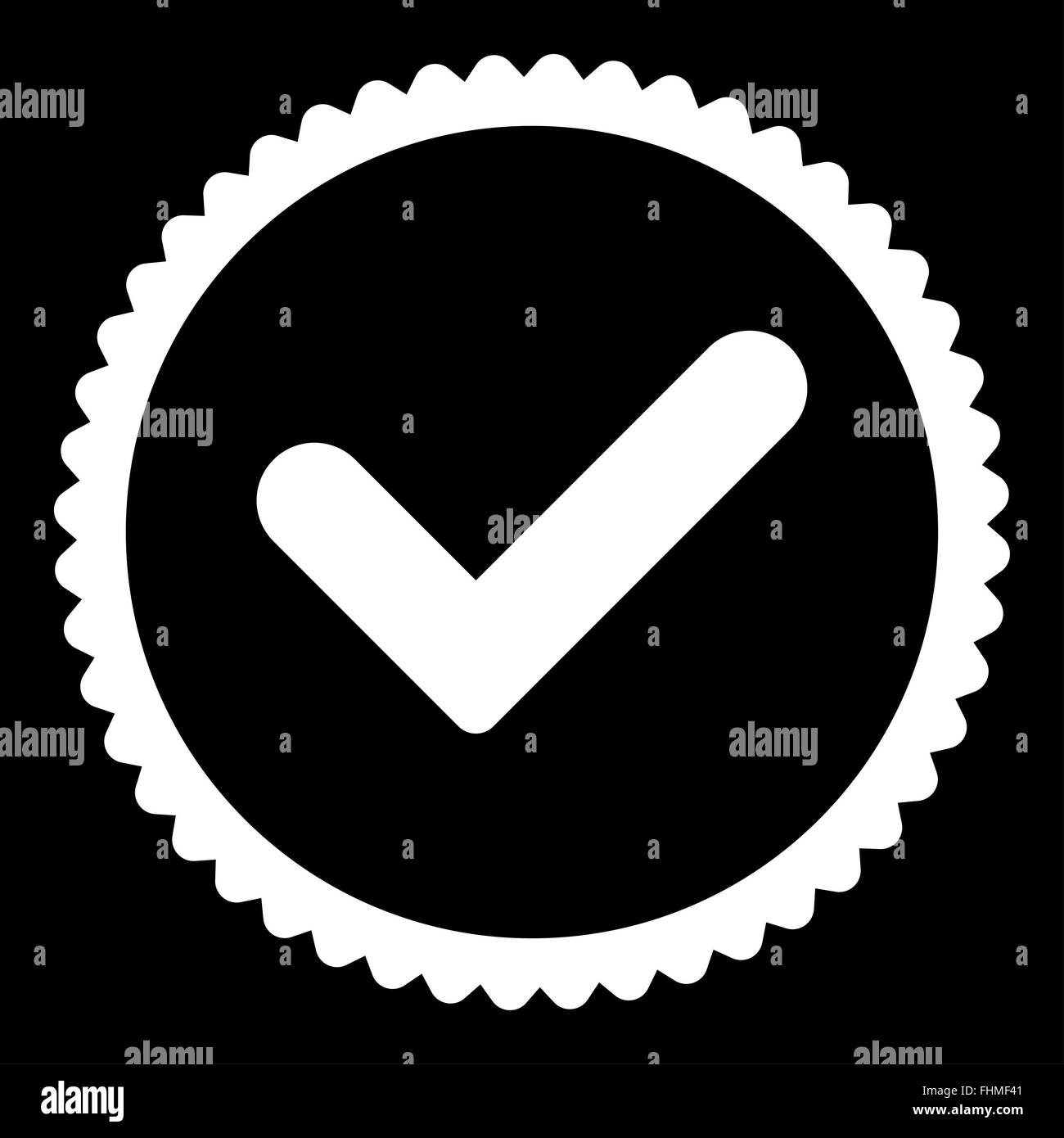 Yes flat white color round stamp icon Stock Photo - Alamy