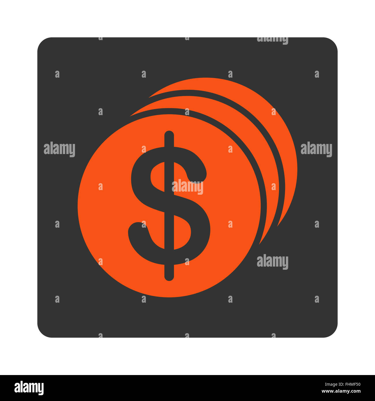 Dollar Coins Icon Stock Photo - Alamy