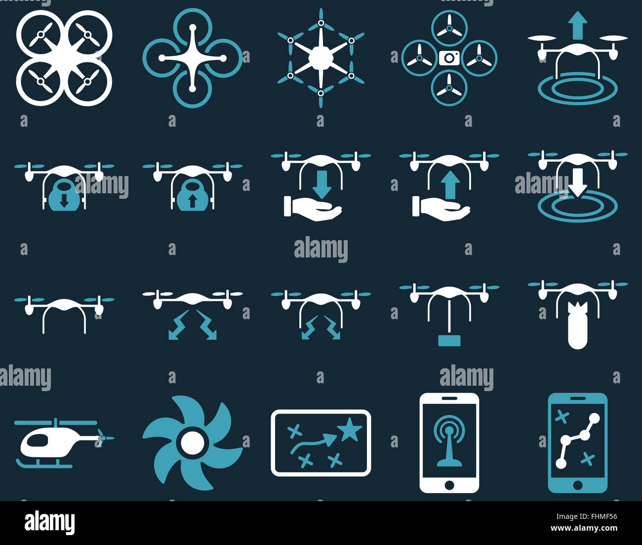 Air drone and quadcopter tool icons Stock Photo - Alamy