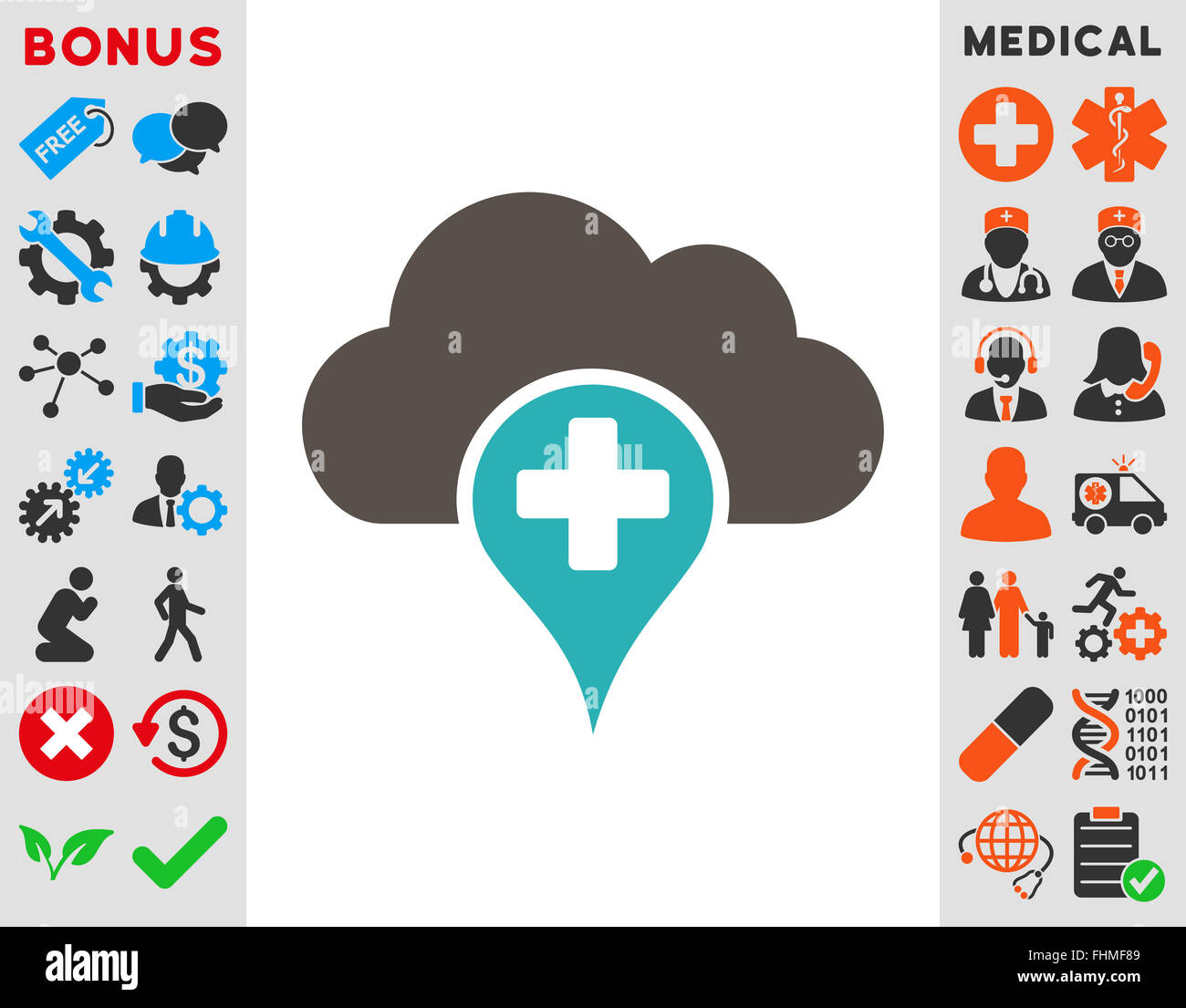 Medical Cloud Icon Stock Photo - Alamy
