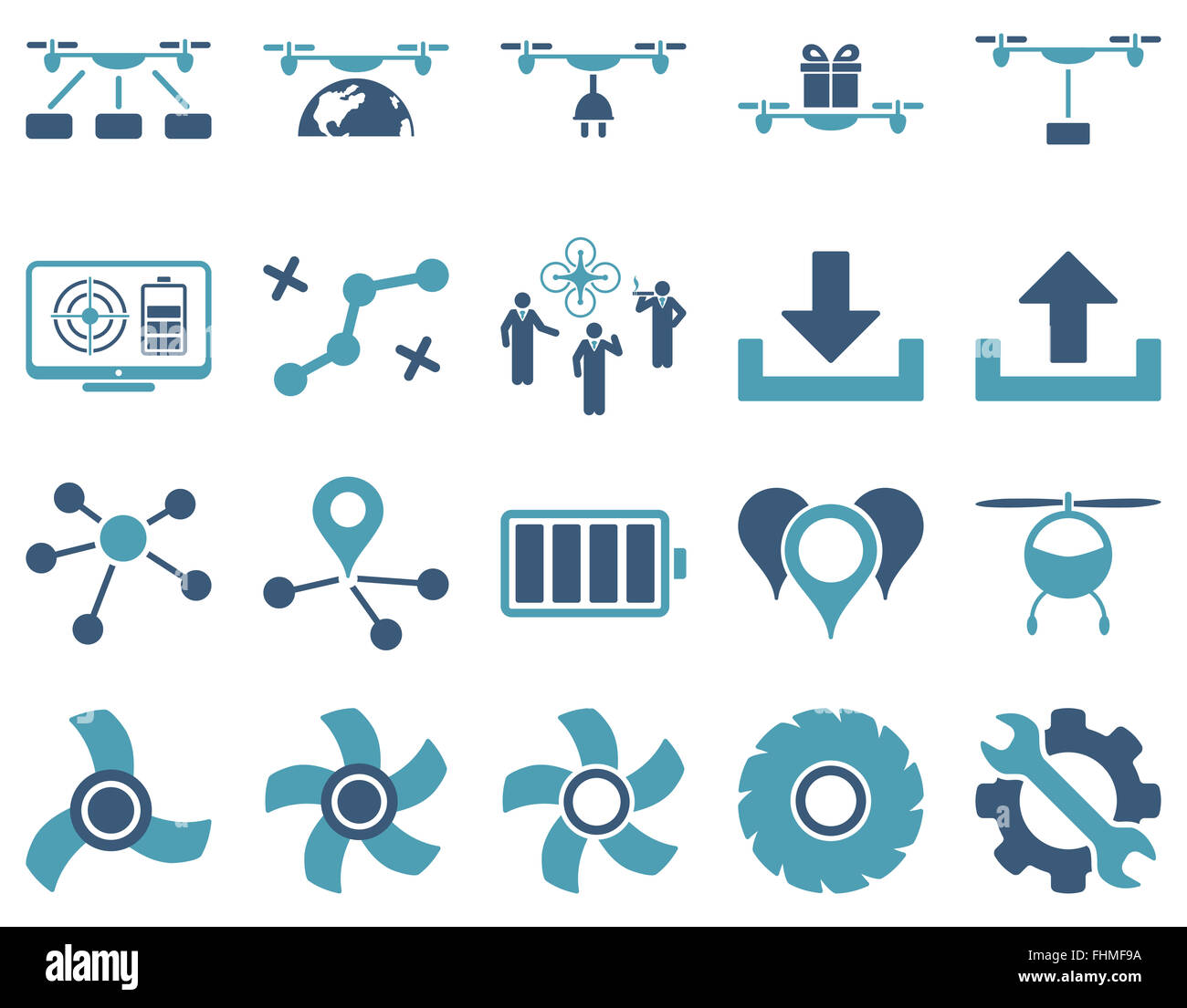 Air drone and quadcopter tool icons Stock Photo - Alamy