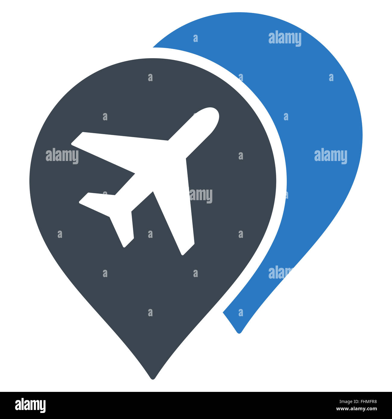 Airport Map Markers Flat Icon Stock Photo - Alamy