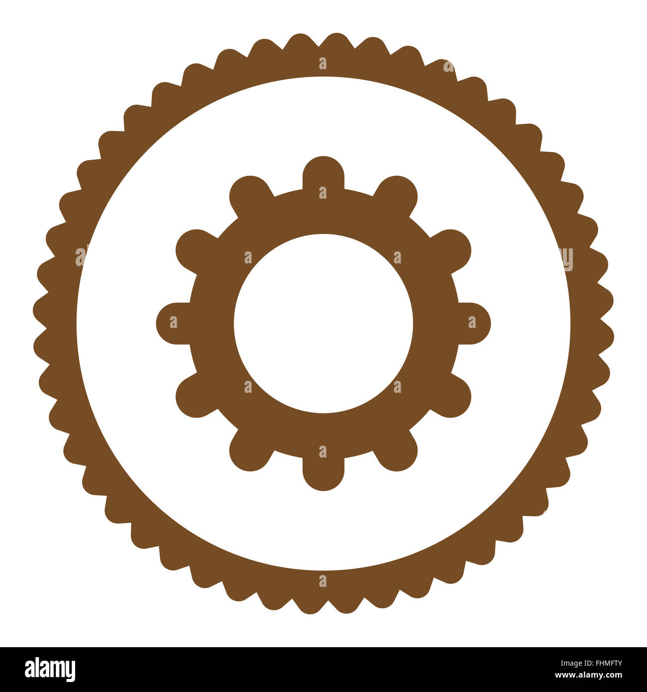 Gear flat brown color round stamp icon Stock Photo - Alamy
