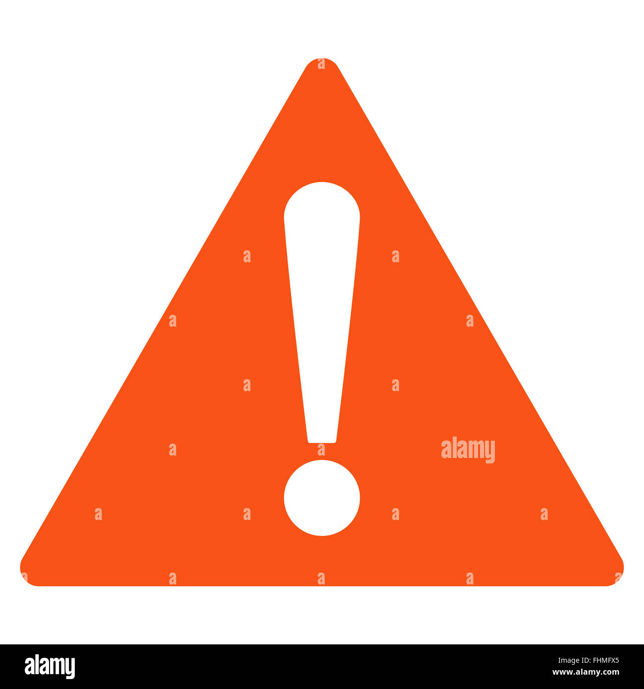 Warning flat orange color icon Stock Photo - Alamy