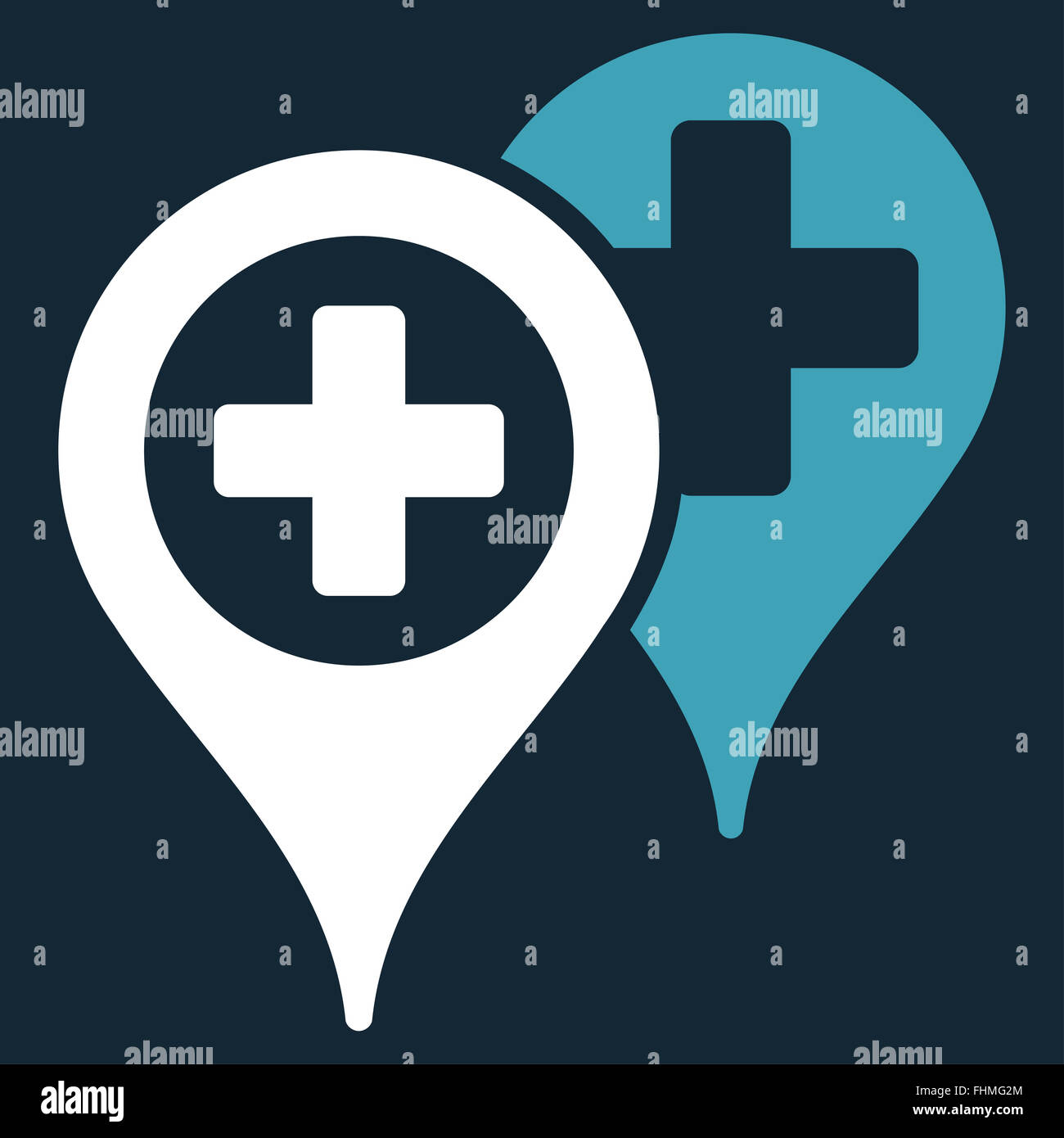Hospital Map Markers Icon Stock Photo - Alamy