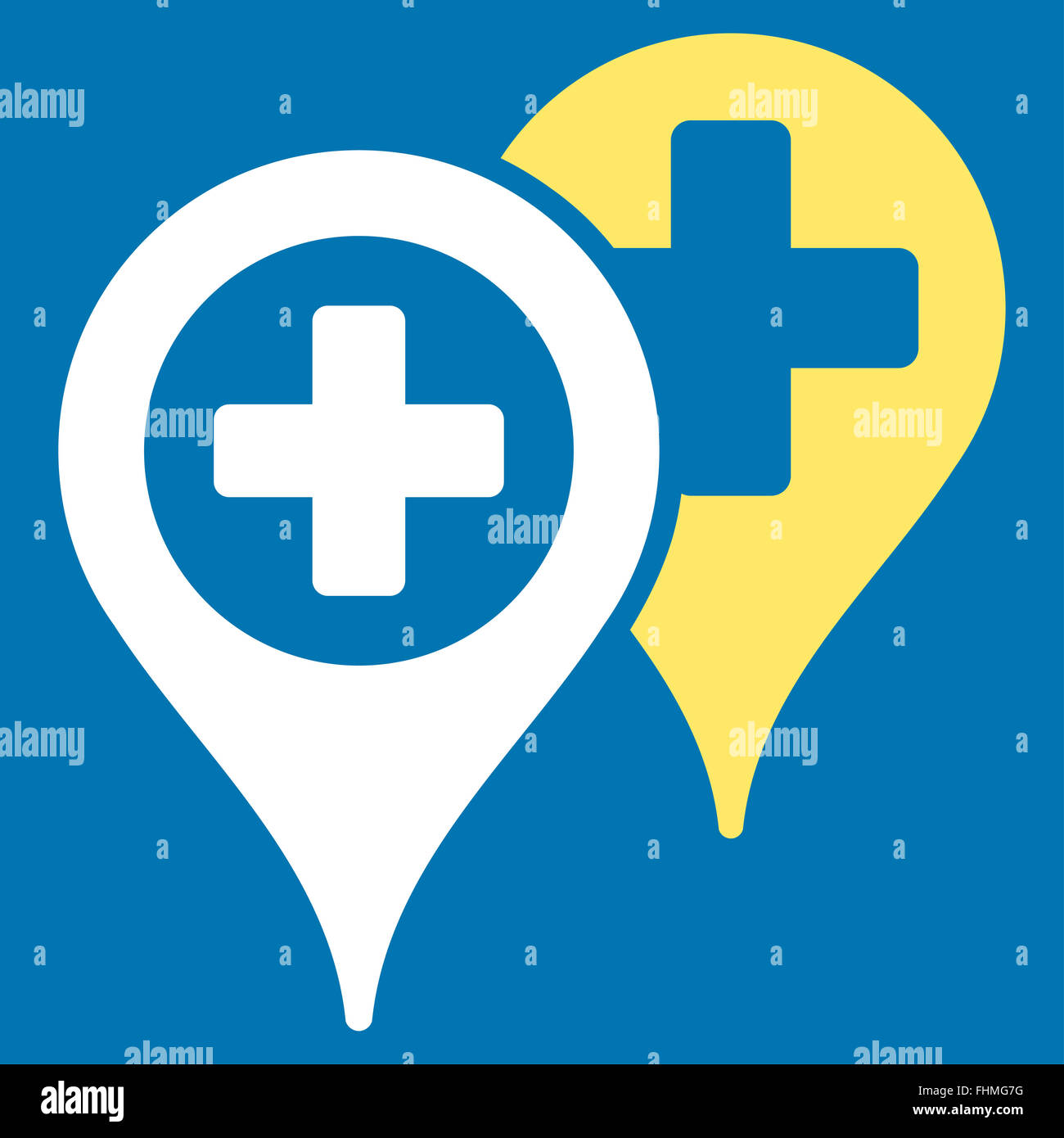 Hospital Map Markers Icon Stock Photo - Alamy