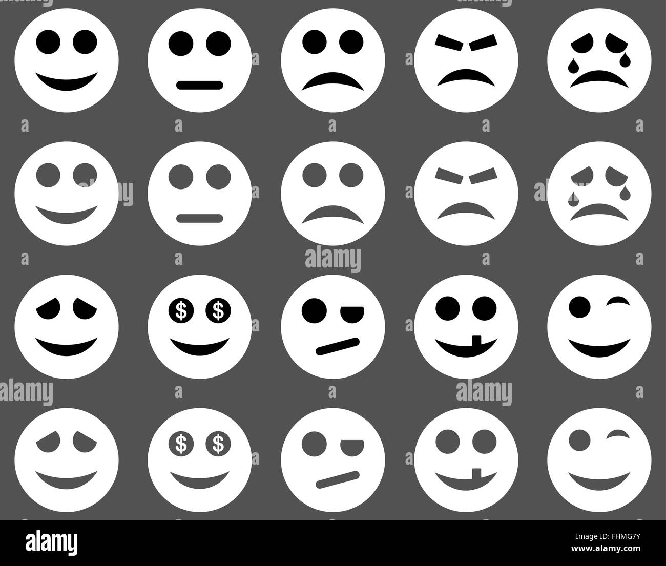Smile and emotion icons Stock Photo - Alamy