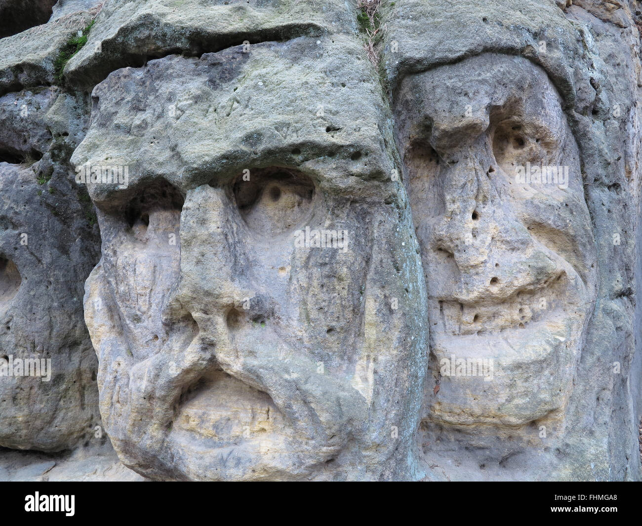 Scary Stone Heads - rock sculptures of giant heads carved into the ...