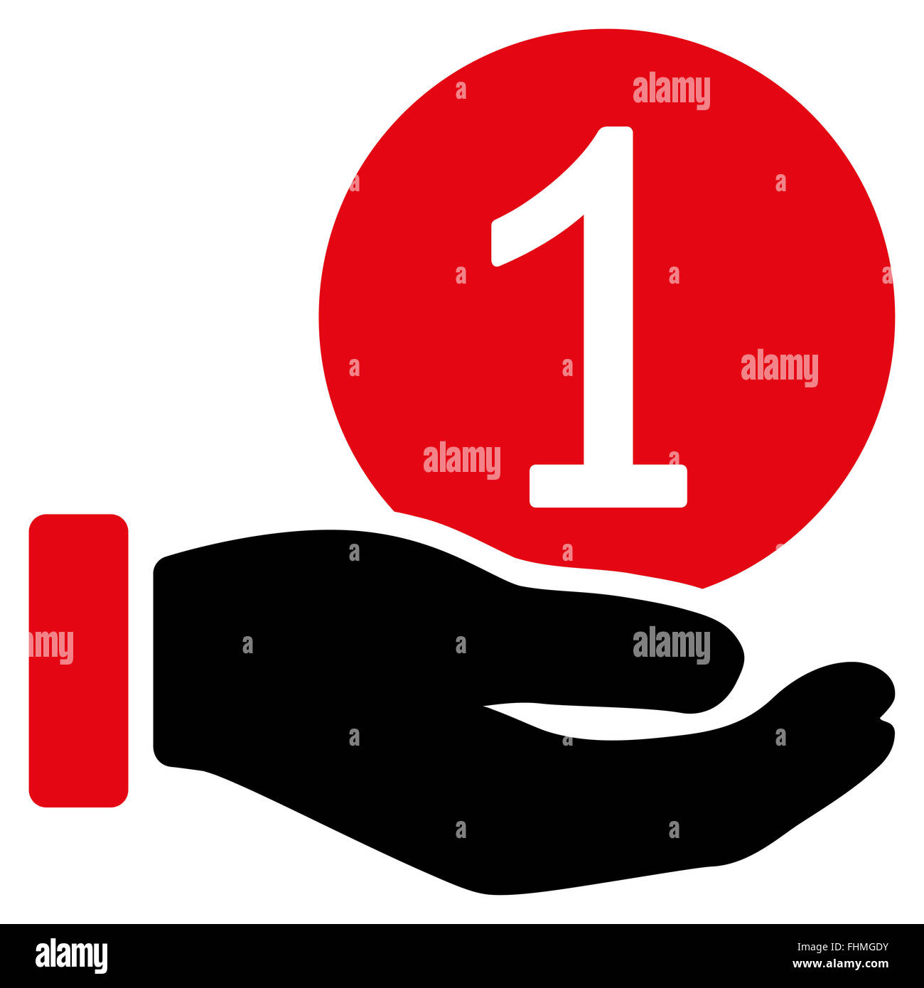 One Coin Payment Icon Stock Photo - Alamy