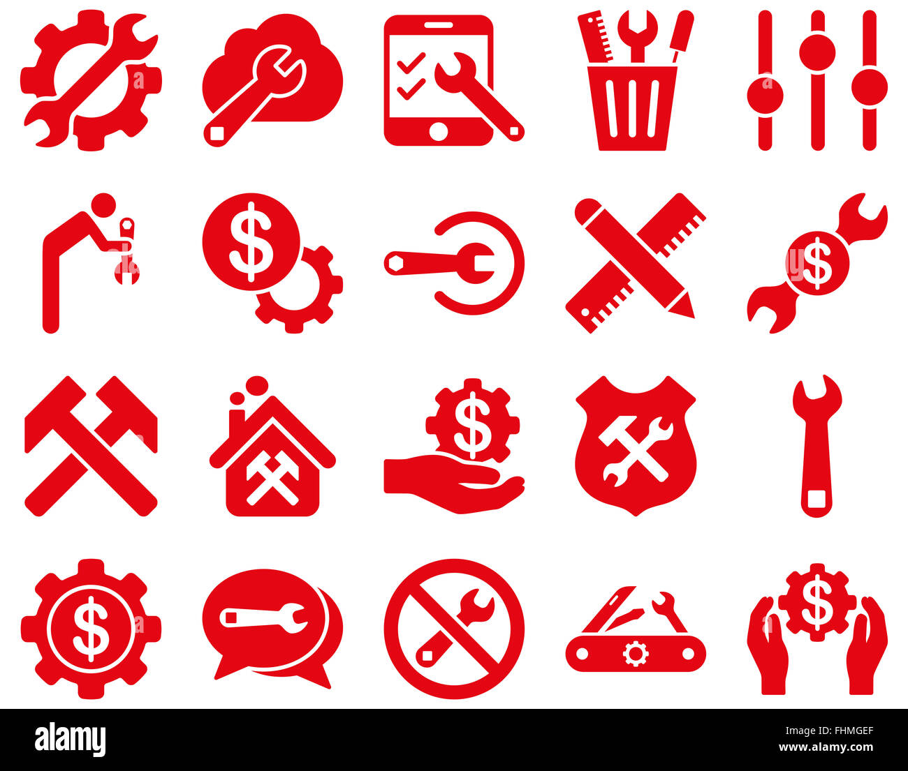 Settings and Tools Icons Stock Photo - Alamy