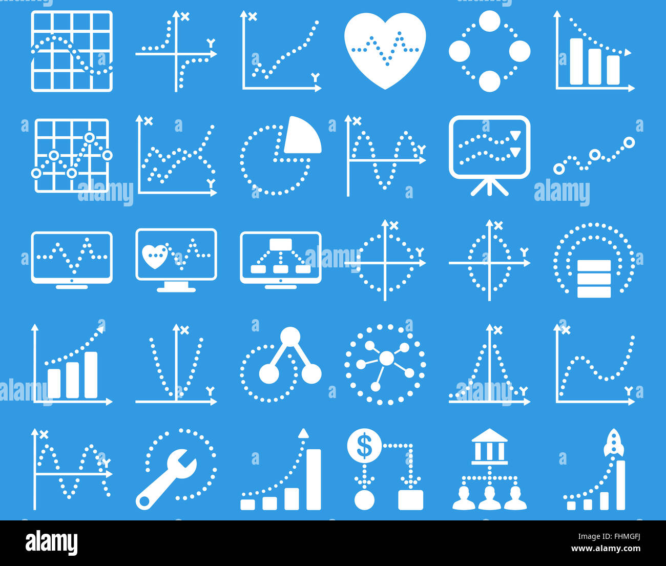 Dotted Charts Icons Stock Photo - Alamy