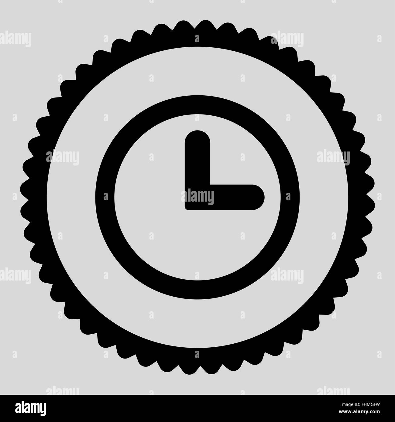 Clock flat black color round stamp icon Stock Photo - Alamy