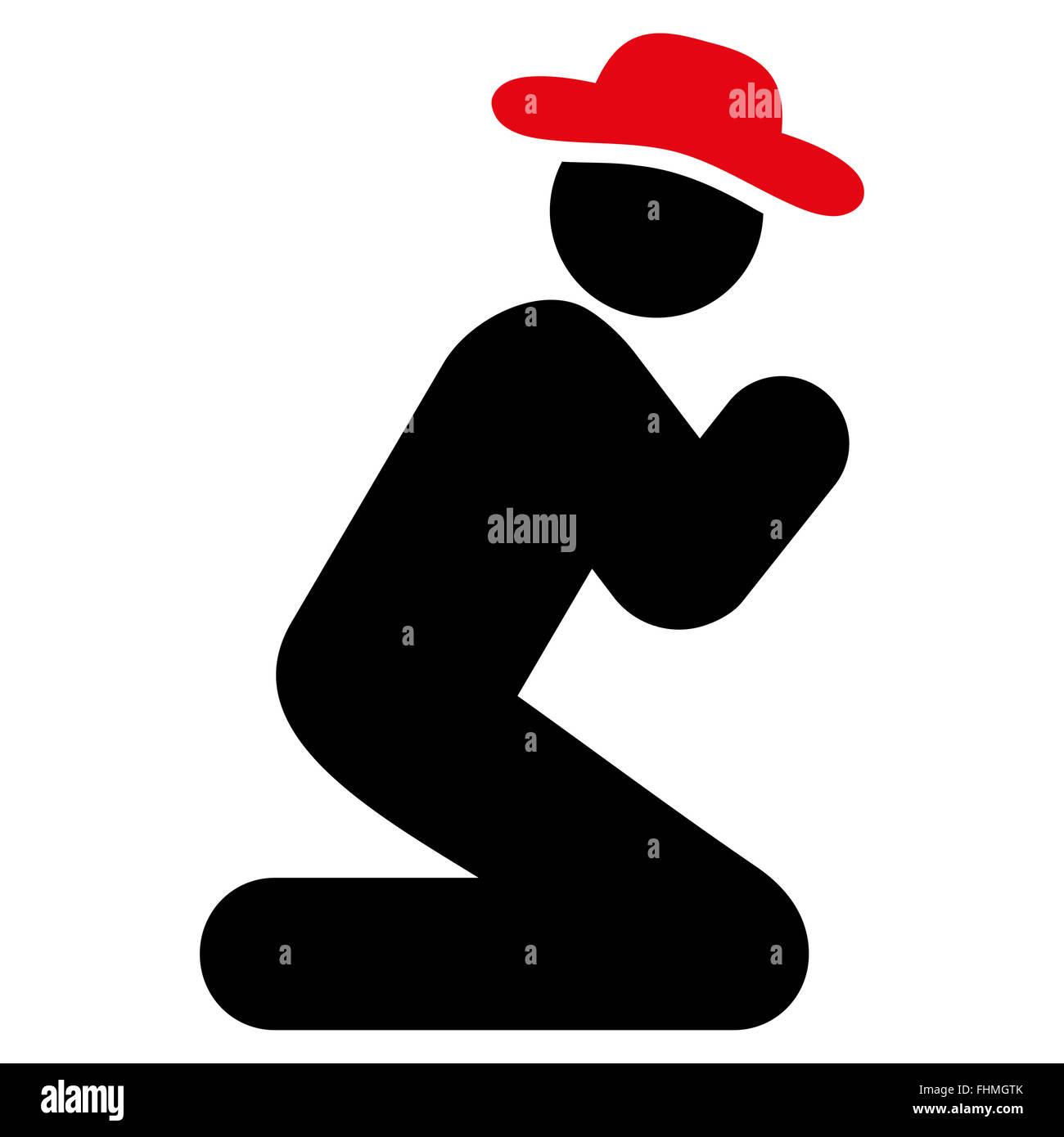 Boy Pray Icon Stock Photo - Alamy