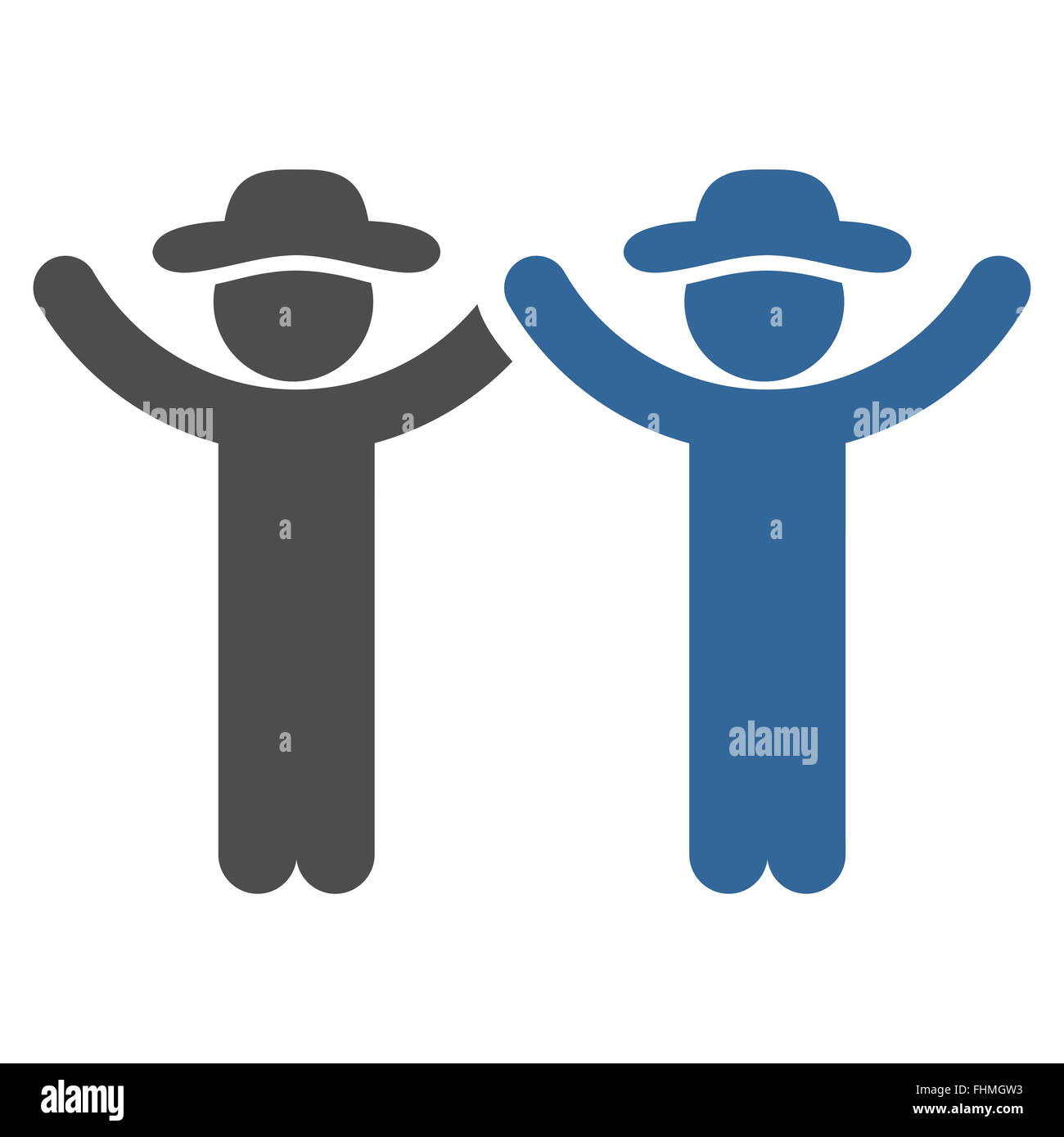 Hands Up Staff Icon Stock Photo - Alamy